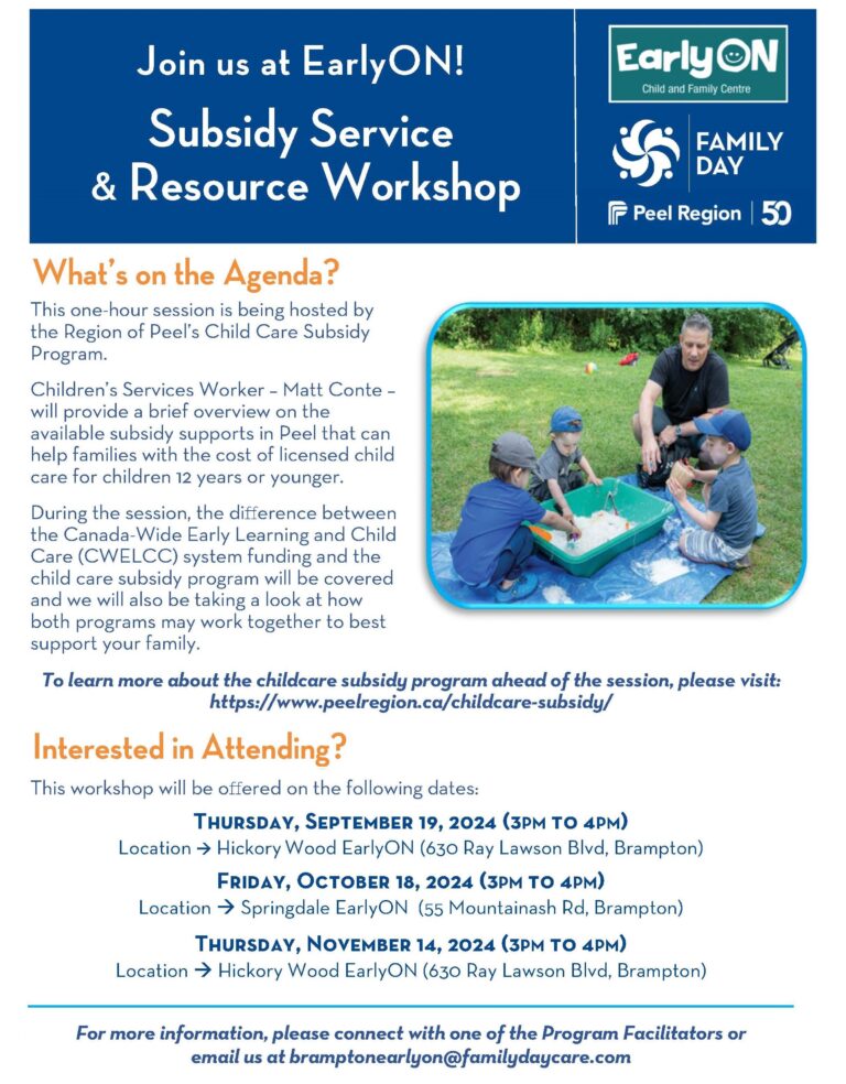 EarlyON Child and Family Centres - Family Day : Family Day