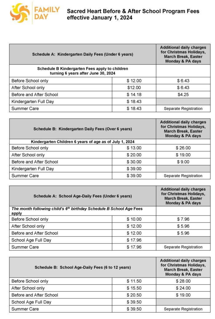 Sacred Heart Before & After School Programs (Toronto) - Family Day ...